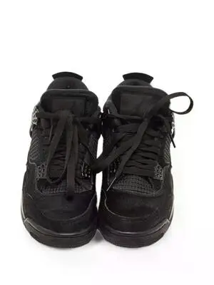 JORDAN Air 4 Retro Calf Hair Sneakers - Black