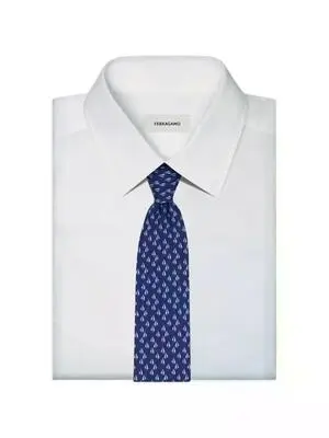 FERRAGAMO Silk Sailboat Print Neck Tie