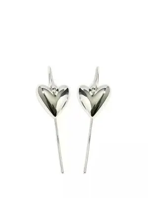 OTIUMBERG Carved Heart Hook Earrings - Silver