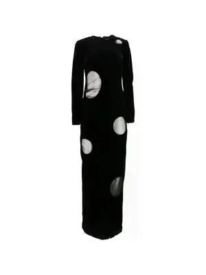 TOM FORD Cut-out Long-sleeve Maxi Dress - Black