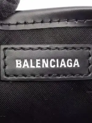 Balenciaga 2020s Cabas Canvas Leather Tote Bag