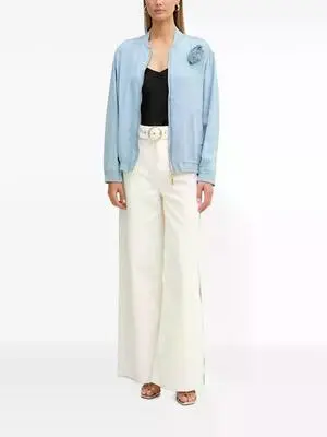 BLUGIRL Floral Appliqué Denim Jacket