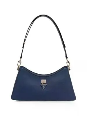 Guess Patsie Logo-plaque Crosshatch-texture Tote Bag - Blue