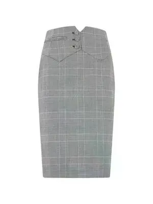 Moschino Prince Of Wales Check Pencil Skirt - Grey