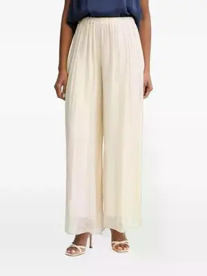 HAVEONE Cream White Pleated Palazzo Pants - Neutrals
