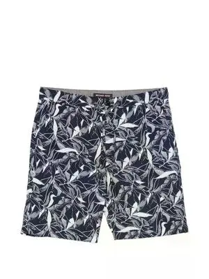 Michael Kors Leaf-print Drawstring Shorts - Blue
