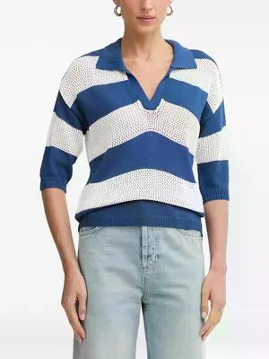 FRACOMINA Striped Open-knit T-shirt