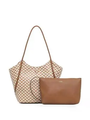Guess Tessi Woven Chevron-pattern Tote Bag