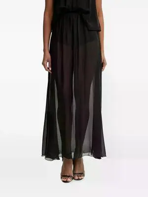 HAVEONE Sheer Floor-length Maxi Skirt - Black