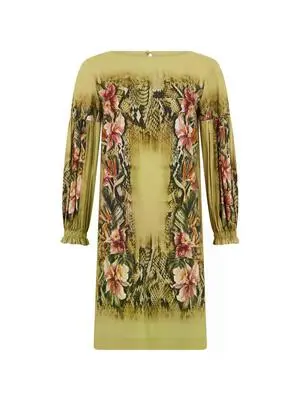 Alberta Ferretti Floral And Animal Print Mini Dress - Green