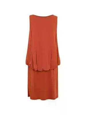 Alberta Ferretti Gathered Sleeveless Mini Dress