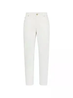 Brunello Cucinelli Off-white Straight-leg Trousers - Neutrals