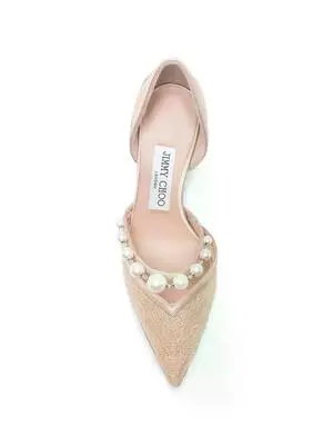 JIMMY CHOO Aurelie Pearl-embellished Heeled Pumps