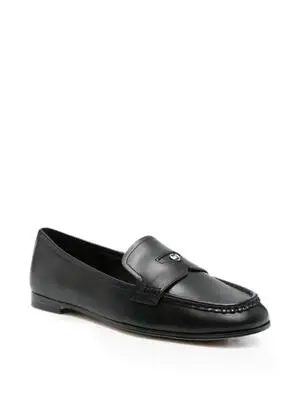 Michael Kors Jennings Logo-plaque Leather Loafers - Black