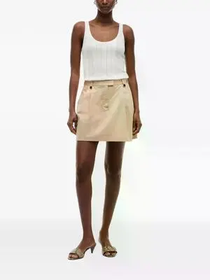 Tommy Hilfiger Pleated Embroidered Mini Skirt
