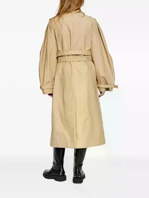 GANNI Double-breasted Belted Trench Coat