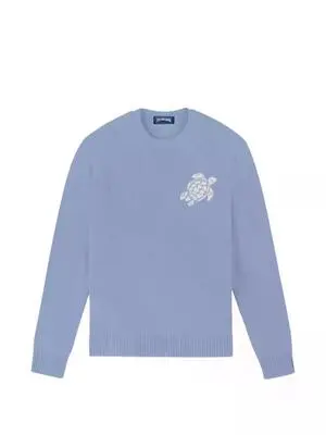 Vilebrequin Turtle-embroidered Crew Neck Sweater - Blue