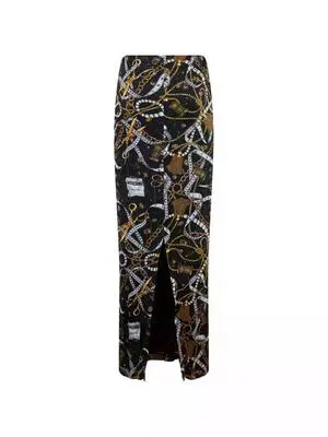 Moschino Graphic Print Maxi Skirt - Black