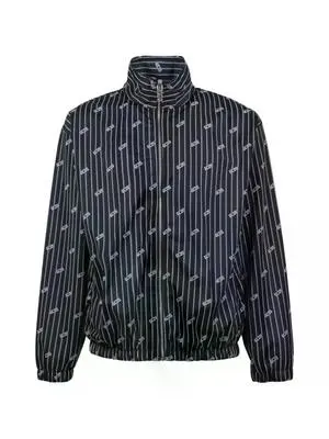 Gcds Pinstripe Logo-print Track Jacket - Blue