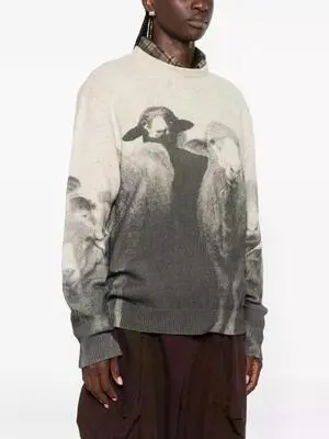 Moschino Sheep-print Crewneck Sweater