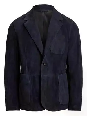 Ralph Lauren Purple Label Single-breasted Suede Blazer - Blue