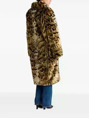 Etro Faux Fur Leopard Print Coat - Neutrals