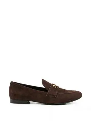 Tory Burch Logo-plaque Suede Loafers