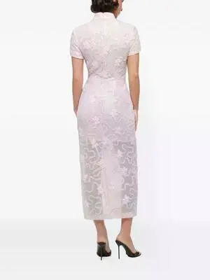 ANOUKI Sequin-embellished Floral-appliqué Maxi Dress
