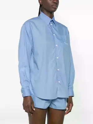 Sporty & Rich Logo Embroidered Chest Pocket Shirt