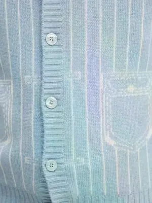 Kenzo Intarsia-knit Pinstripe Cardigan