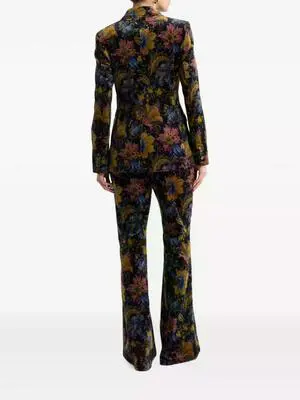 Etro Double-breasted Velvet Jacket With Floral Overprint