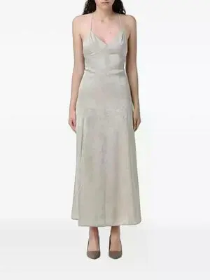 Armani Exchange Damask Effect Satin Dress