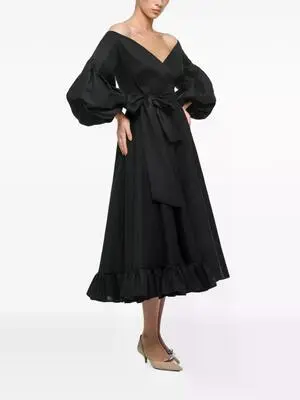ANOUKI Off-shoulder Ruffled Midi Dress