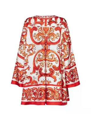 Dolce & Gabbana Baroque Print Silk-satin Tunic Midi Dress