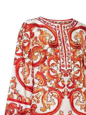 Dolce & Gabbana Baroque Print Silk-satin Tunic Midi Dress