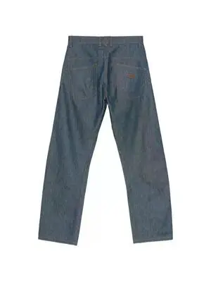 Moschino Contrast Stitching Logo Patch Jeans - Blue