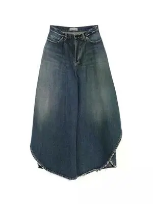 Balenciaga Distressed Wide-leg Jeans - Blue