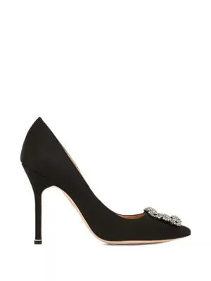 Manolo Blahnik Hangisi Crystal-buckle Pumps - Black
