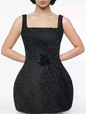 ANOUKI Guipure Lace Rose Appliqué Mini Dress