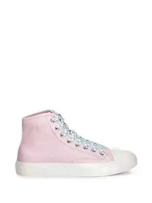 Kenzo Hoshi Check-lace High-top Sneakers - Pink