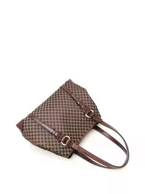 Celine 2008 Macadam Canvas Tote Bag - Brown