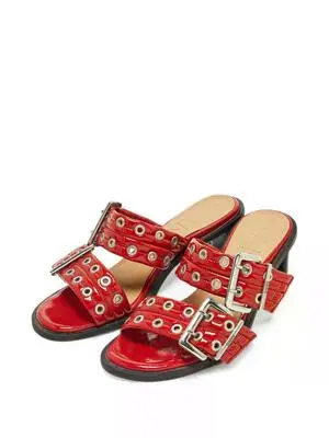 GANNI Buckled Eyelet-detail Sandals