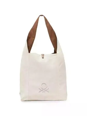 BENETTON Logo-embroidered Reversible Tote Bag