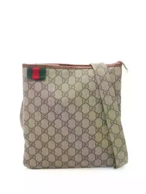 Gucci Gg Supreme Web Shoulder Bag - Neutrals