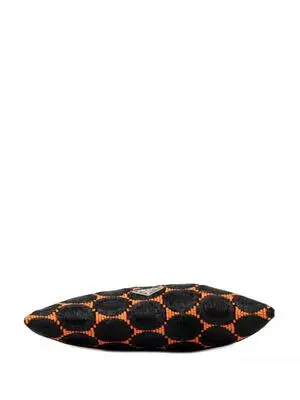 Prada Jacquard Kisslock Clutch With Chain Shoulder Bag