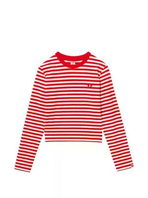 AAPE BY *A BATHING APE Apee™ A Bathing Ape® Horizontal Stripe Heart Patch T-shirt - Red