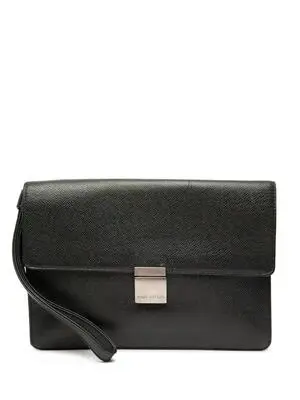 LOUIS VUITTON Taiga Selenga Clutch Bag - Black