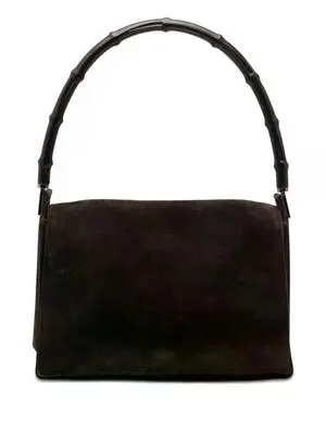 Gucci Suede Bamboo Top Handle Handbag - Brown