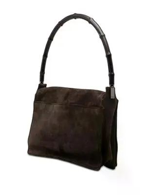 Gucci Suede Bamboo Top Handle Handbag