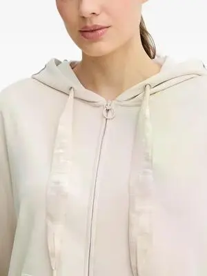 Guess Logo-tape Zip-up Hoodie - Neutrals